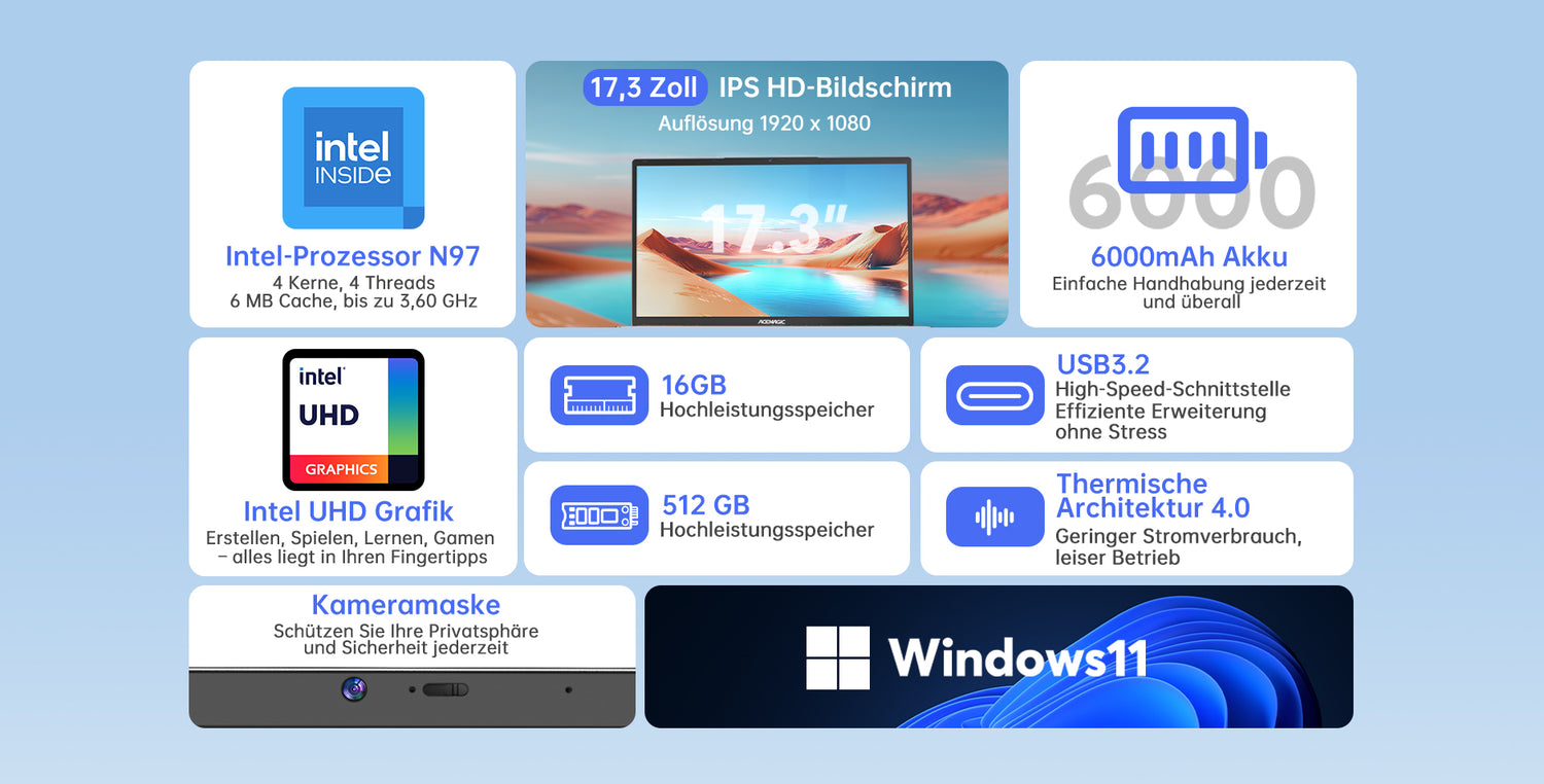 ACEMAGIC ‎AX17 Intel Alder Lake N97 17.3" Laptop – ACEMAGIC EU